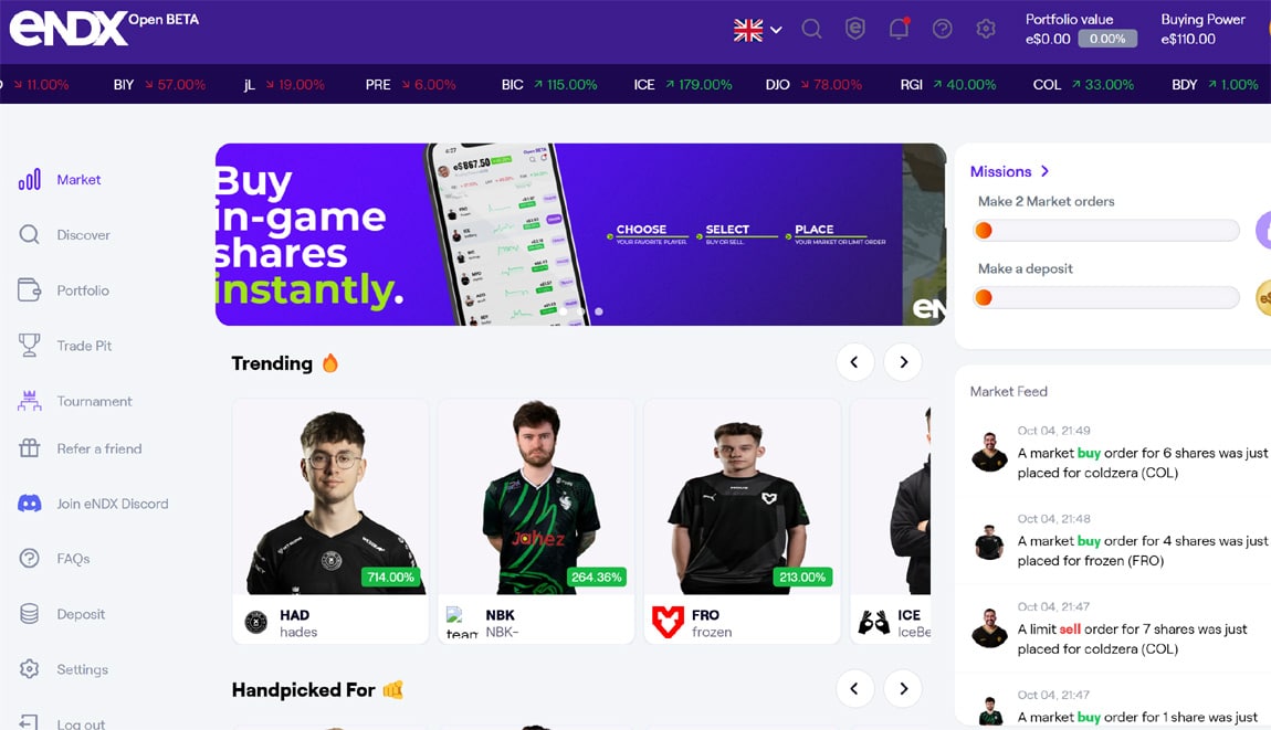 ENDX lets esports fans trade shares in CS players, with limited-time ...