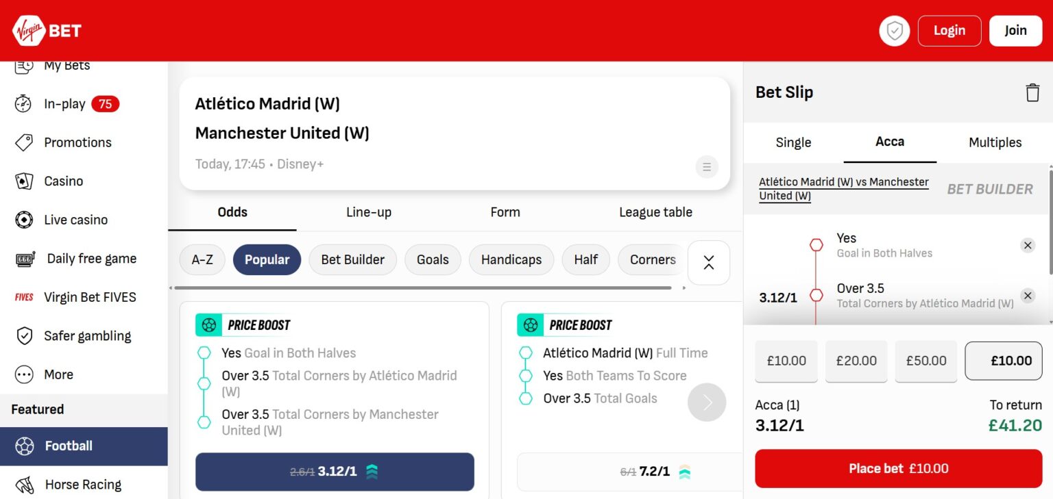 Virgin Bet Review 2026 - Odds, Markets & Promos